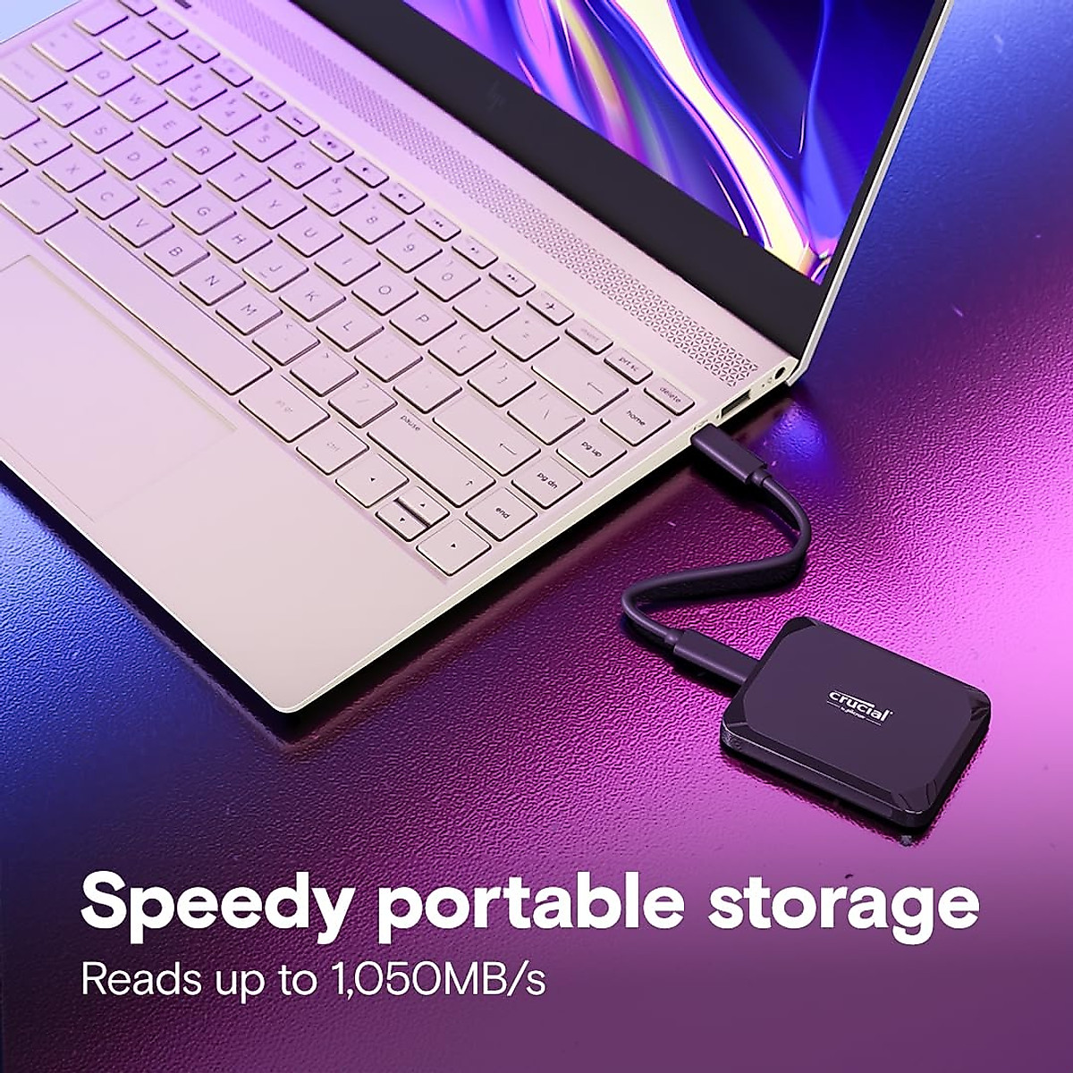Crucial X9 1TB Portable SSD – Up to 1050MB/s Read, PC and Mac, Lightweight and Small with 3-Month Mylio Photos+ Offer – USB 3.2 External Solid State Drive – CT1000X9SSD902