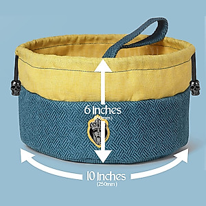 CardKingPro Monstrous - Dice Bag with 8 Pockets - Blue/Yellow - Huge Capacity 500+ Dice - Great for Dice Hoarders