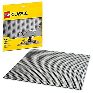 LEGO Classic Gray Baseplate Square 48x48 Stud Foundation to Build, Play, and Display Brick Creations, Great for City Streets, Castle, and Mountain Scenes, 11024
