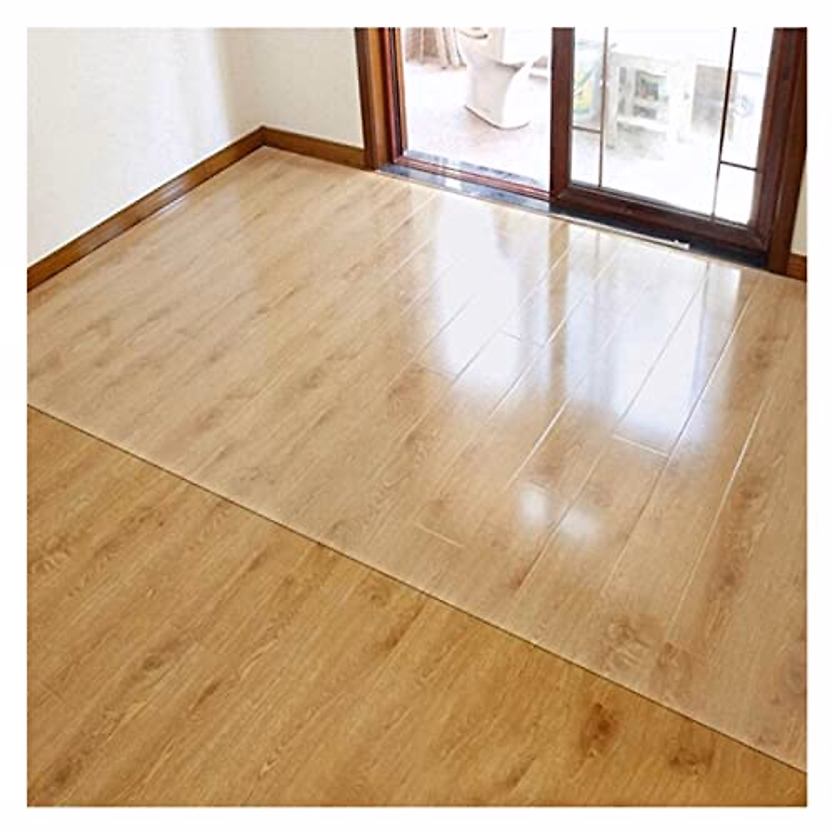 Clear PVC Desk Chair Mat 2mm Rectangle Plastic Vinyl Floor Carpet for Kitchen for Hard Floor, Transparent Nonslip Wear Resistant Desk Mat for Office Hallway Kitchen,30/40/50/60/70cm Wide for Office &