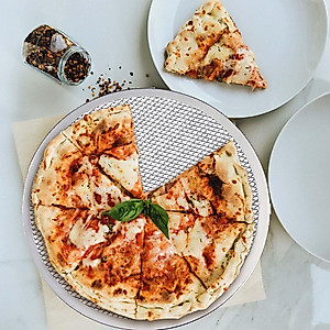 YEUIKERR 2 Pack Pizza Screen,12 Inch Non-Stick Bakeware Baking Screen, Aluminum Pizza Pan with Holes Pizza Mesh, Seamless