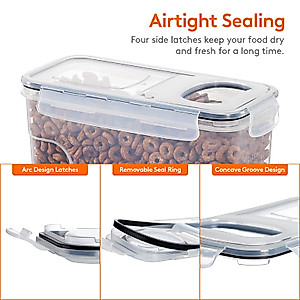 Lifewit 4L(135oz) Cereal Containers Storage with Flip-Top Lids, 4pcs Airtight Food Storage Canister Sets with Label Stickers for Kitchen Pantry Counter Organization, Oats, Flour, Sugar, BPA Free