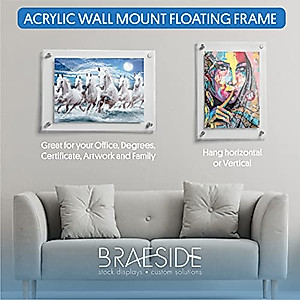Displaybug Acrylic Frame – Standoff Floating Frame for Photos, Diplomas, Certificates, Posters – Modern and Minimalist Acrylic Picture Frame for Home and Office – Portrait or Landscape (22x28)