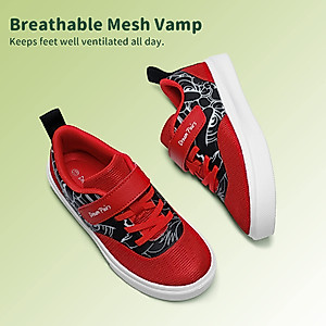 DREAM PAIRS Boys Girls Shoes Casual Running Tennis Athletic Walking Sneakers for Toddler/Little Kids Black/Red Size 9 Toddler SDFS2214K