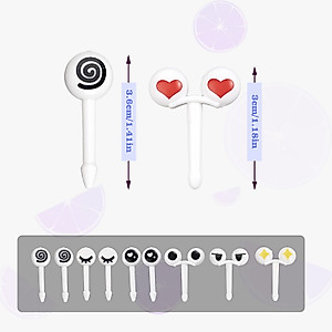 RAYNAG 40-Piece Kids Bento Box Food Picks Mini Cute Cartoon Plastic Fruit Toothpicks, Adorable Eye-style Lunchboxes Picks