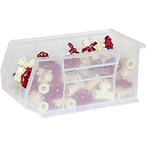 Akro-Mils 30240 AkroBins Plastic Hanging Stackable Storage Organizer Bin, 15-Inch x 8-Inch x 7-Inch, Clear, 12-Pack