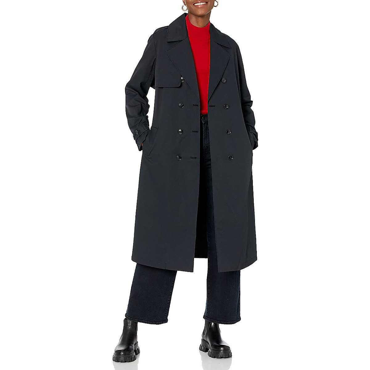 The Drop Women's Noa Trench Coat, Black, S