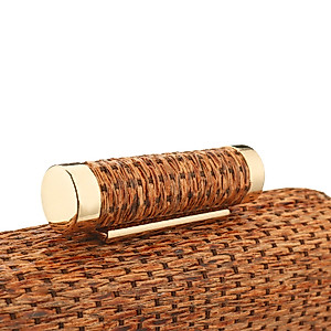 YYW Straw Clutch Purse for Women Hand-Woved Evening Handbag Party Wedding Summer Wicker Beach Bag (Brown)