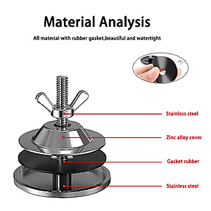 Stainless Steel Kitchen Sink Hole Cover 3 Inch Faucet Hole Cover Kitchen Sink Tap Hole Plate Stopper Cover Blanking Metal Plug