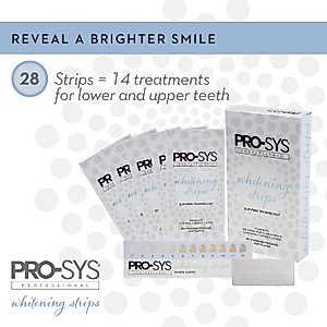 PRO-SYS Whitening Strips Kit, Sensitive Teeth Whitening Tray, Stain Remover, Teeth Whitener, 28 Strips