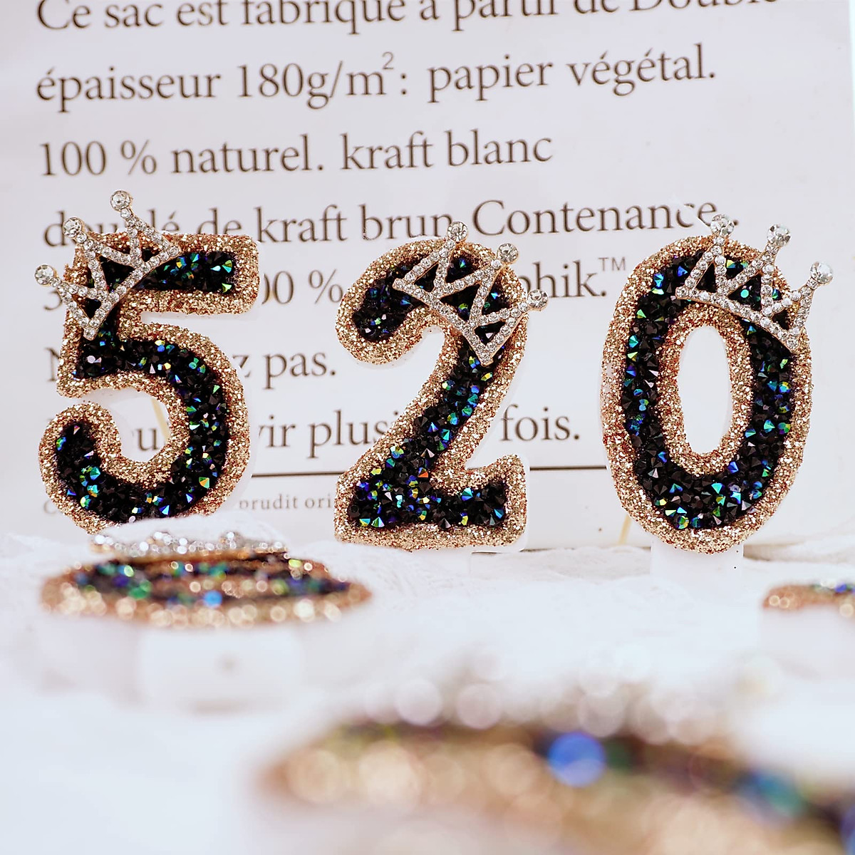 Saododku Birthday Candles for Cake, 0123456789 Number Candles for Birthday Cakes with Sparklers, 3.15" Large Cake Candles for Baby Girl/Boy Birthday, or Wedding Party Decorations (8#)