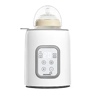 Bottle Warmer, GROWNSY 8-in-1 Fast Baby Milk Warmer with Timer for Breastmilk or Formula, Accurate Temperature Control, with Defrost, Sterili-zing, Keep, Heat Baby Food Jars Function