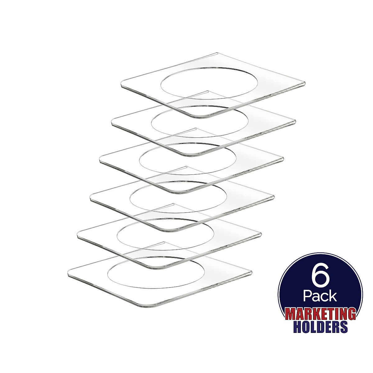 6 Pack Clear Acrylic Coasters Bar Decor Table Protection That Holds Cocktail Napkins by Marketing Holders
