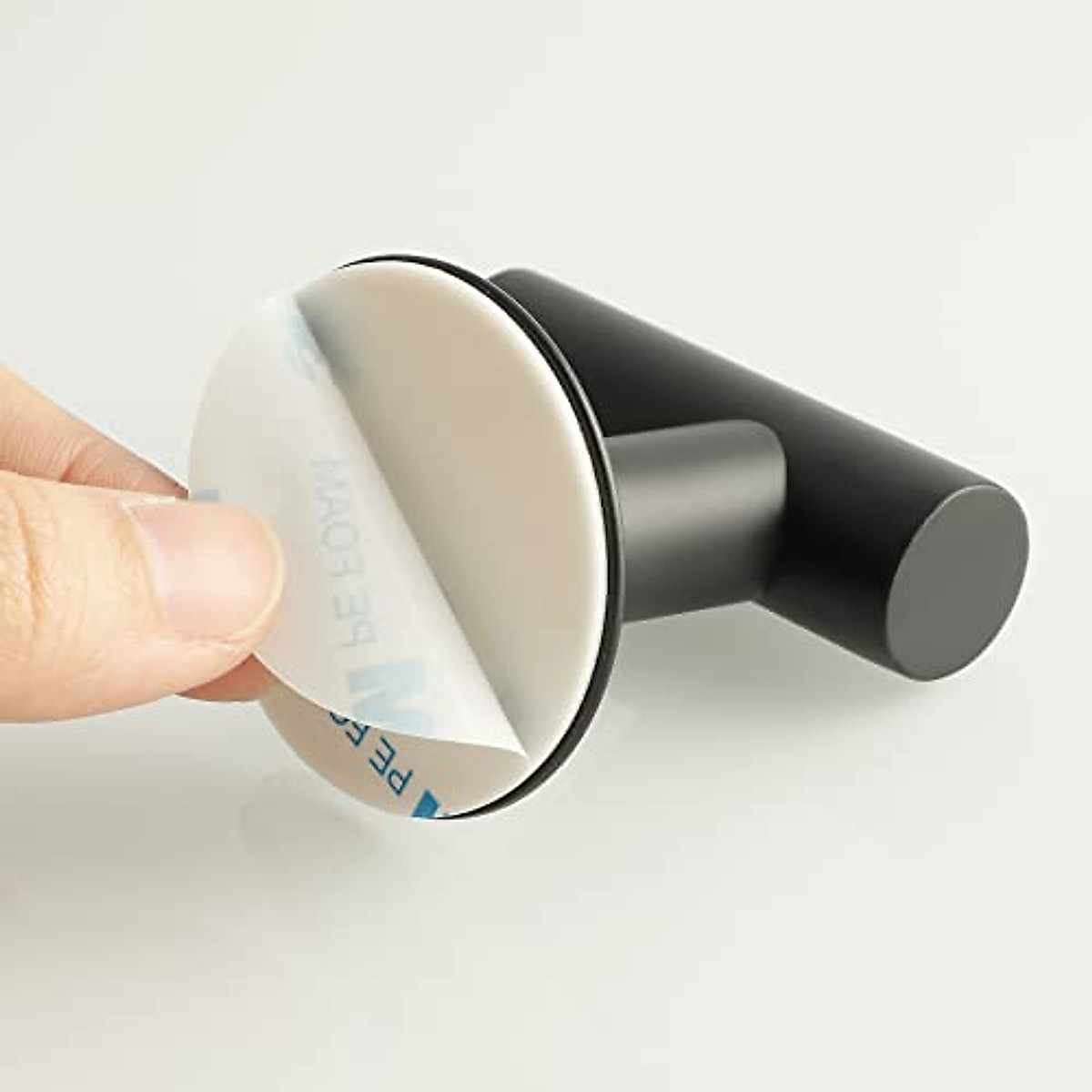 Alise 10 Pcs Self-Adhesive Utility Hooks Coat Hook Single Towel Clothes Hooks for Bathroom Kitchen Wardrobe Window Glass Door Garage,Free-Drilling Stainless Steel Matte Black