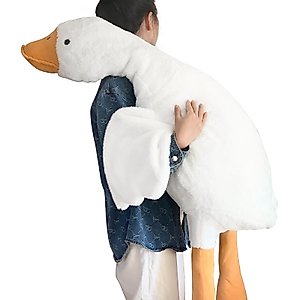 Haengbuk-Goose Stuffed Animal, 51.2in/130cm Giant Sleeping Hugging Pillow, Soft White Swan Plush Toy, Gift for Kids, Friends or Family