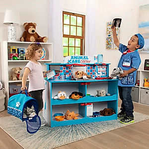 Melissa & Doug Animal Care Veterinarian and Groomer Wooden Activity Center for Plush Stuffed Pets (Not Included)