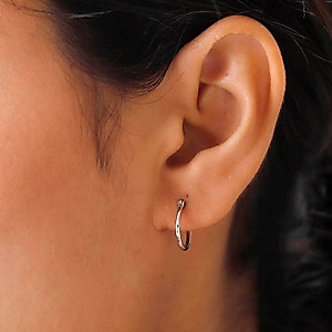 SHOP LC RHAPSODY 950 Platinum Hoop Earrings for Women 1.80 Grams Engagement Anniversary Wedding Promise Birthday Gifts for Women