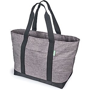 Creative Green Life Extra Large, Sturdy Tote Bag for Women (Gray) | Easy Grip and Extra Large Travel Tote Bag with Zipper | Women Tote Bag for Work
