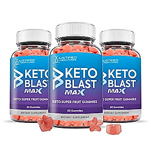 (3 Pack) Keto Blast Max Gummies Collagen Booster Contains Organic Silica Bamboo Acai Berry with Pomegranate Juice 180 Gummys
