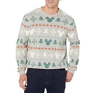 Amazon Essentials Disney | Marvel | Star Wars Men's Crew Sweaters, Mickey Fair Isle - Mens, X-Large
