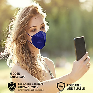 TIZZYT KN95 Face Mask | 50 Pack Disposable Face Mask | 5-Layers Comfortable Masks | KN95 Masks for Adults,Morandi Color