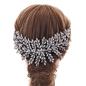 ZHENM Silver Wedding Hair Comb Bridal Headband Rhinestone Hair Accessories for Brides and Bridesmaids