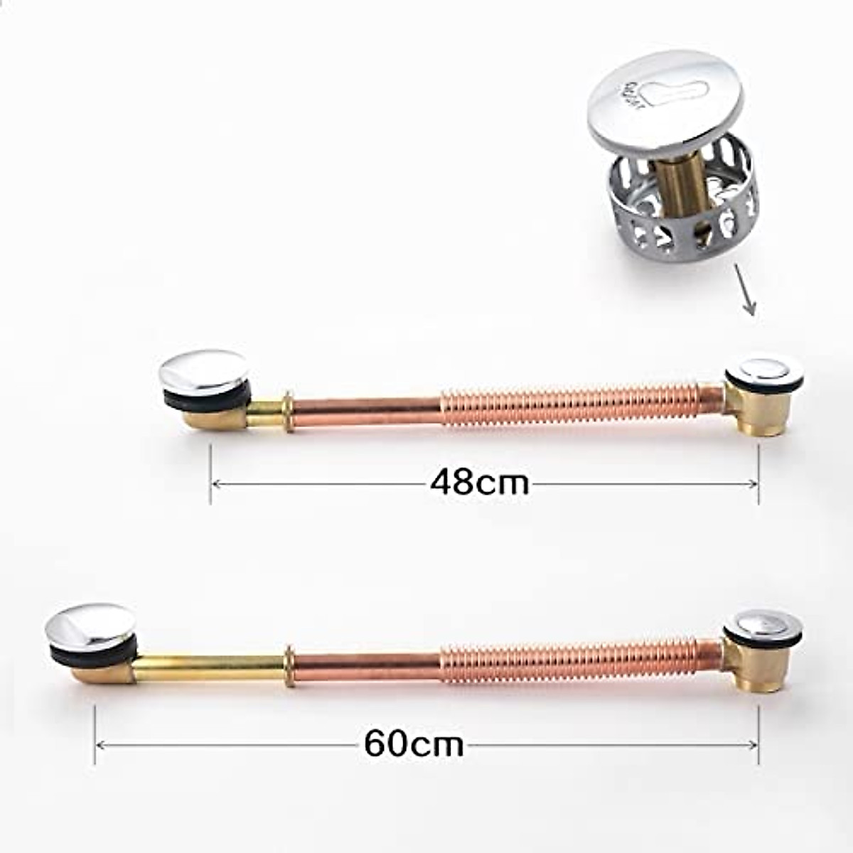 LMMDDP 1PC Copper Rotary Bathtub Drain Water Removal Device Sewer Pipe Bathtub Drain Bath Waste and Overflow Floor Drain (Size : D)