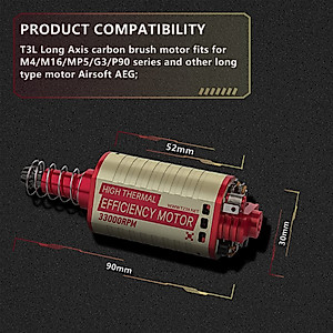 T238-Airsoft Carbon Brushed Motor N35 20TPA High Thermal Efficiency Motor Short Axel 480 Motor for Airsoft