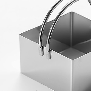 Square Biscuit Cutter with Handle (5 Pieces/Set) - Nest for Easy Storage Stainless Steel Square Cookie Cutter