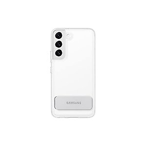 Samsung Electronics Galaxy S22 Clear Standing Cover, Protective Phone Case, Corner TPU Bumpers, PC Back Protection, Adjustable Viewing Angle, US Version, Transparent, (EF-JS901CTEGUS)