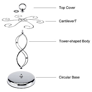 Hongiuia Wine Glass Holder - Freestanding Table Top Metal Art Goblets - 6 Cup Storage Rack for Kitchen Bar Decor Easy Access and Storage Wine Glasses - Silver