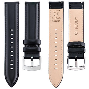 OTTOODY Leather Watch Bands Quick Release, Elegant Top Grain Leather Watch Straps for Men & Women, Choice of Color & Width - 18mm, 19mm, 20mm, 21mm or 22mm Wristbands Bracelet for Watch & Smartwatch