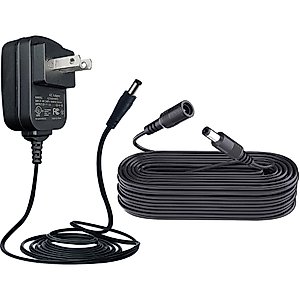 ANLINK 12V 1A 5ft Power Supply Adapter with 33ft/10M DC Power Extension Cable, 12V AC DC Adapter with DC Extension Cord for CCTV Camera, Routers, DVR, LED Strip Light and More, UL Listed FCC