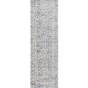 Loloi Pandora Collection Distressed Persian Vintage Area Rug, 2'0" x 3'4", Blue/Gold