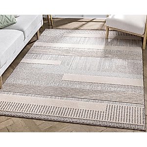 Well Woven Brer Beige Abstract Geometric Tribal Area Rug 3x5 (3'11" x 5'3")
