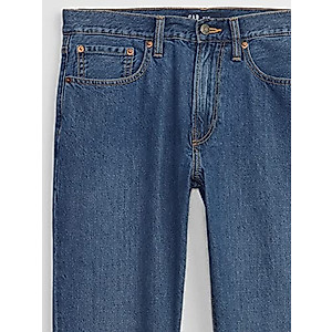 GAP Mens Straight Fit Jeans, Medium Indigo, 33W x 32L US