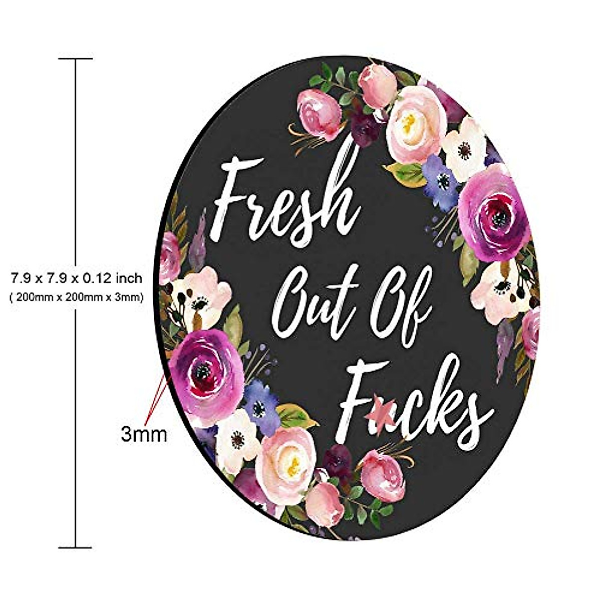 Smooffly Fresh Out of f CKS Round Mouse pad,Funny Circular Mousepad,Mousepads,Desk Accessory,Cute Circular Mouse Pads Size 7.9 x 7.9 x 0.12 Inch
