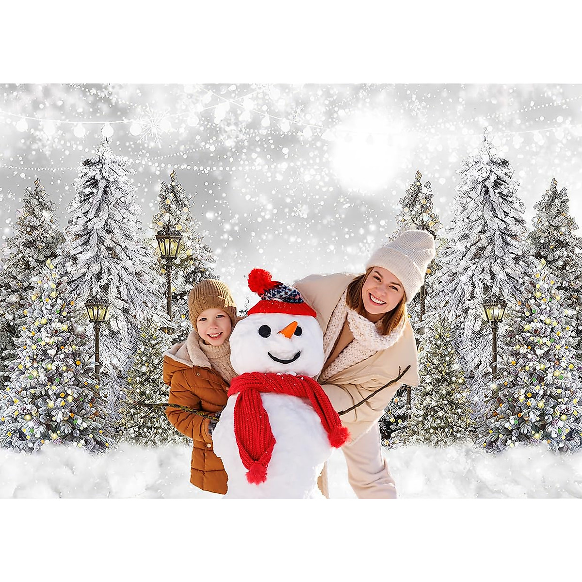 Alltten Winter Backdrop Winter Wonderland Backdrops Christmas Party Photo Banner 7x5ft F100