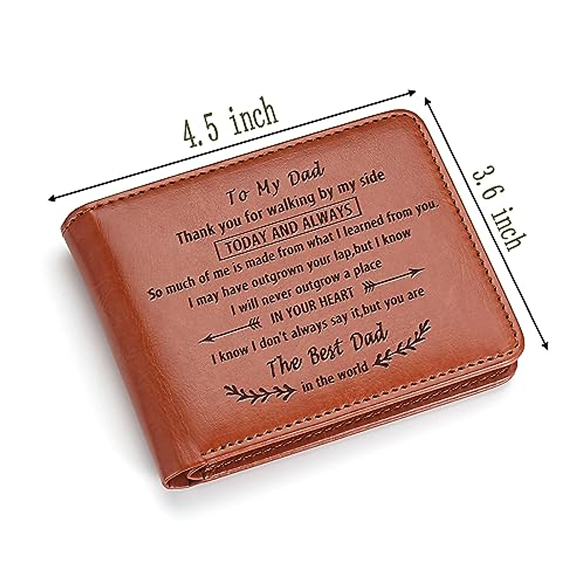 YDJFCCTD Christmas and Father's Day Gift Engraved Leather Men Wallet Best Dad Gifts Daughter to Dad Biford Leather Wallets Money Clips (Dad 2)
