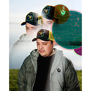 Goorin Bros. The Farm Acid Trip Collection Unisex Adjustable Trucker Cap, Black (Cock Trip), One Size