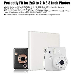 256 Pockets Photo Album for Fujifilm Instax Mini 11 12 9 7+ 40 Evo Liplay 90 8 Instant Camera/Mini Link SP-1 Printer, Photo Album for Polaroid Zink 2x3" Photo/Mint Zip Instant Camera Printer, White