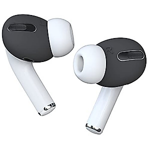 DamonLight AirPods Pro Ear Tips [Fit in The Case] 2 Pairs Cover Designed for Apple AirPods Pro , Anti Slip Silicone Cover, Dust and Scratch Free, Comfortable Listening - Black