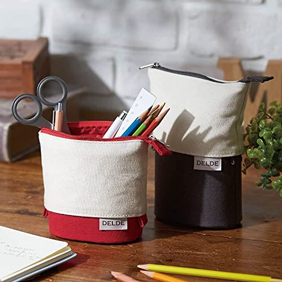 SUN-STAR Stationery DELDE Pen Case Natural Red,S1409565