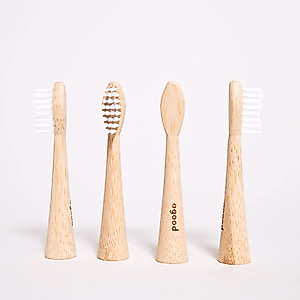 Agood Sustainable Bamboo 4-Pack Replacement Toothbrush Head for Oral-B