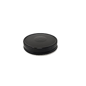 Kitchentoolz Mason Jar Lids, Regular Mouth, for Standard Mouth Mason Jars, Airtight Silicone Seal, Made in USA, Set of 4, Black