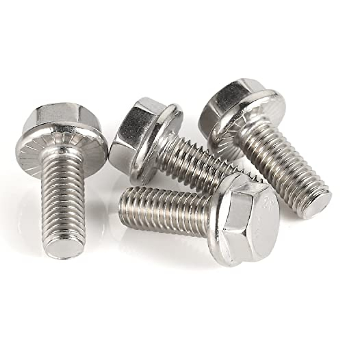 25 PCS M8 x 20mm Flanged Hex Head Bolts Flange Hexagon Screws, Stainless Steel A2, DIN 6921