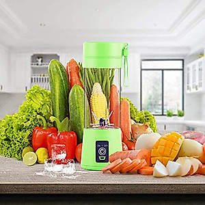Portable Blender Smoothies Personal Blender Mini Shakes Juicer Cup USB Rechargeable (Green)