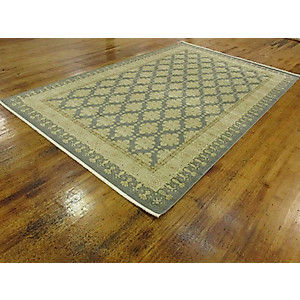 Unique Loom Edinburgh Collection Area Rug-Zinnia, 10 ft 6 in x 16 ft 5 in, Blue/Beige