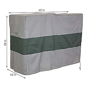 Sunnydaze Log Rack Cover - Gray with Green Stripe - 300D Polyester with PVC Backing - Heavy Duty Outdoor Accessory for Patio, Deck and Backyard - 5-Foot