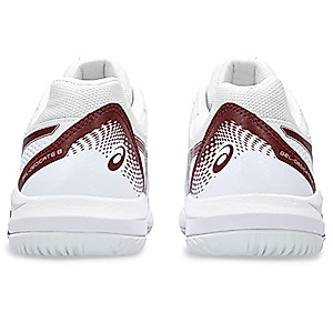 ASICS® GEL-Dedicate® 8 Tennis Shoes for Men – Synthetic Leather and Mesh Upper – EVA Midsole – Lace-up Closure White/Antique Red 10 D - Medium